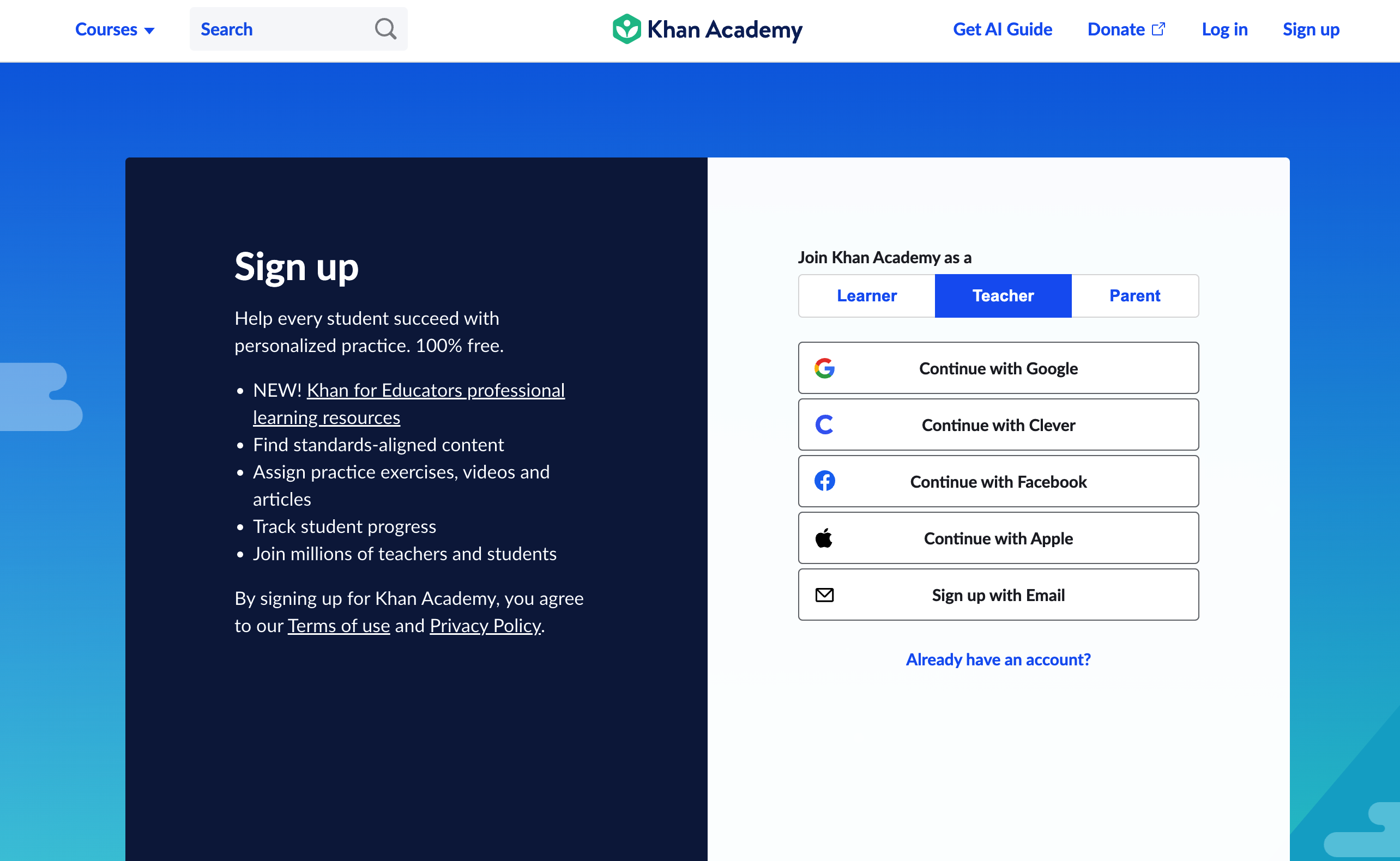 How can I create my teacher account? – Khan Academy Help Center