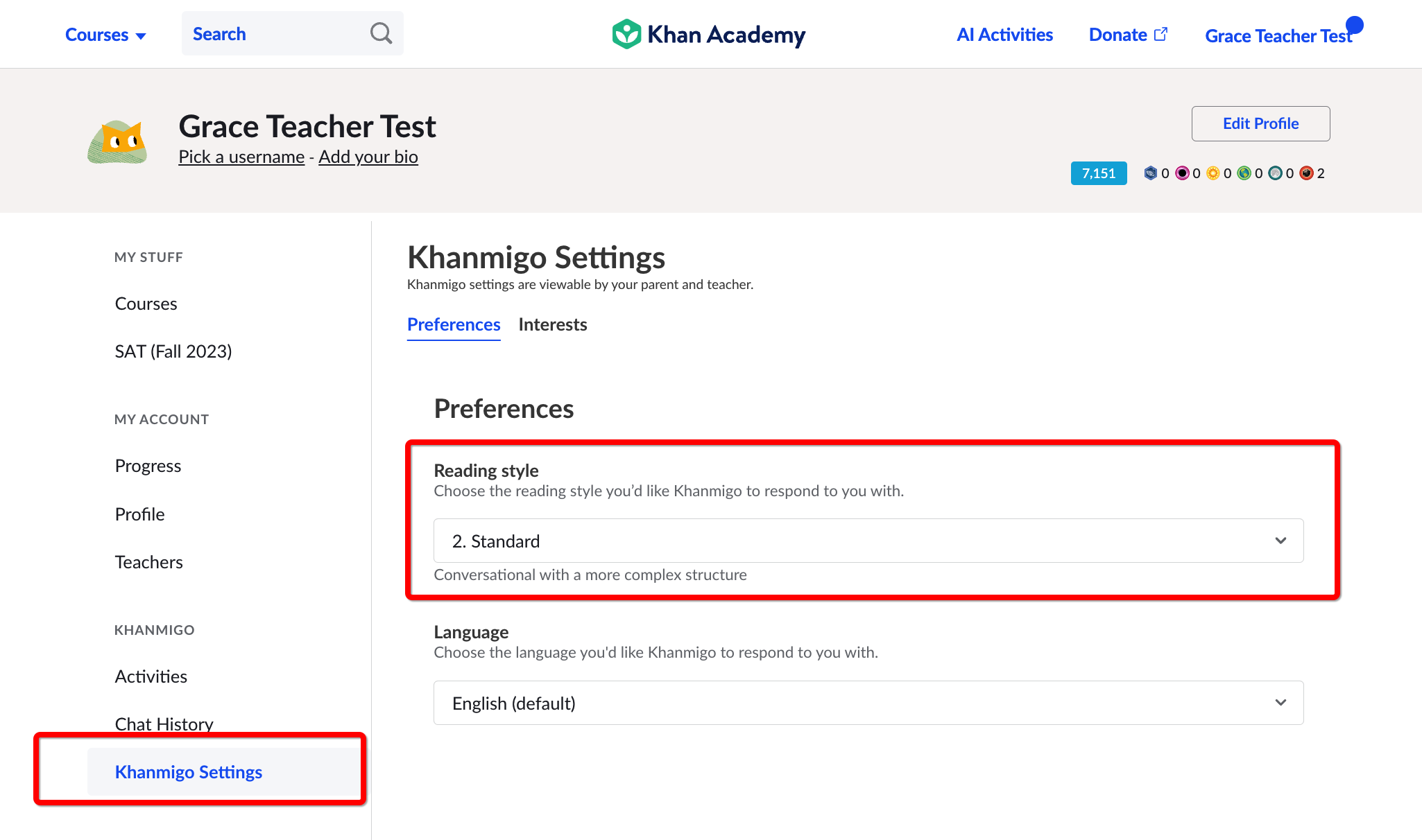 How can I change the reading level that Khanmigo responds in? – Khan ...