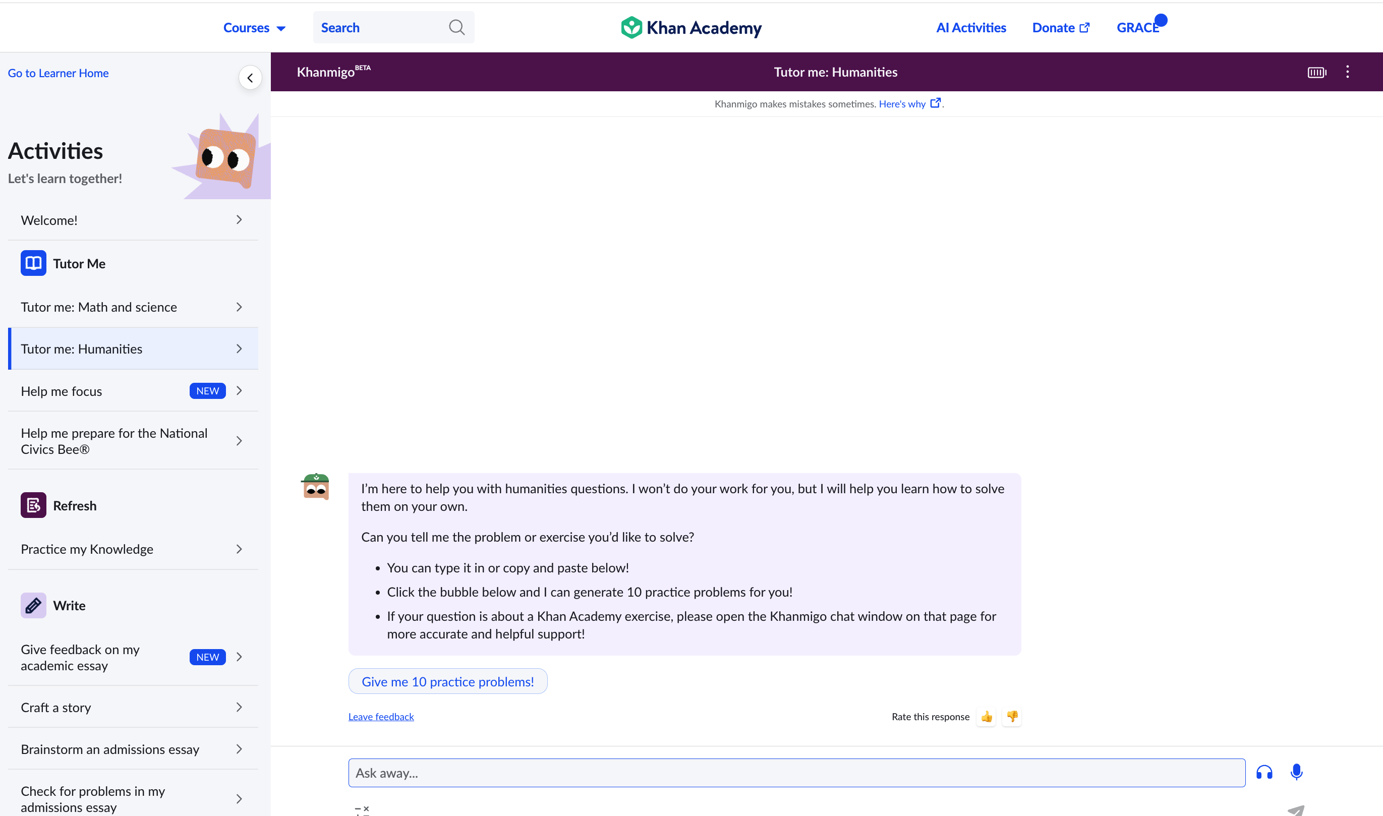 Where can I access Khanmigo while working on Khan Academy? – Khan ...