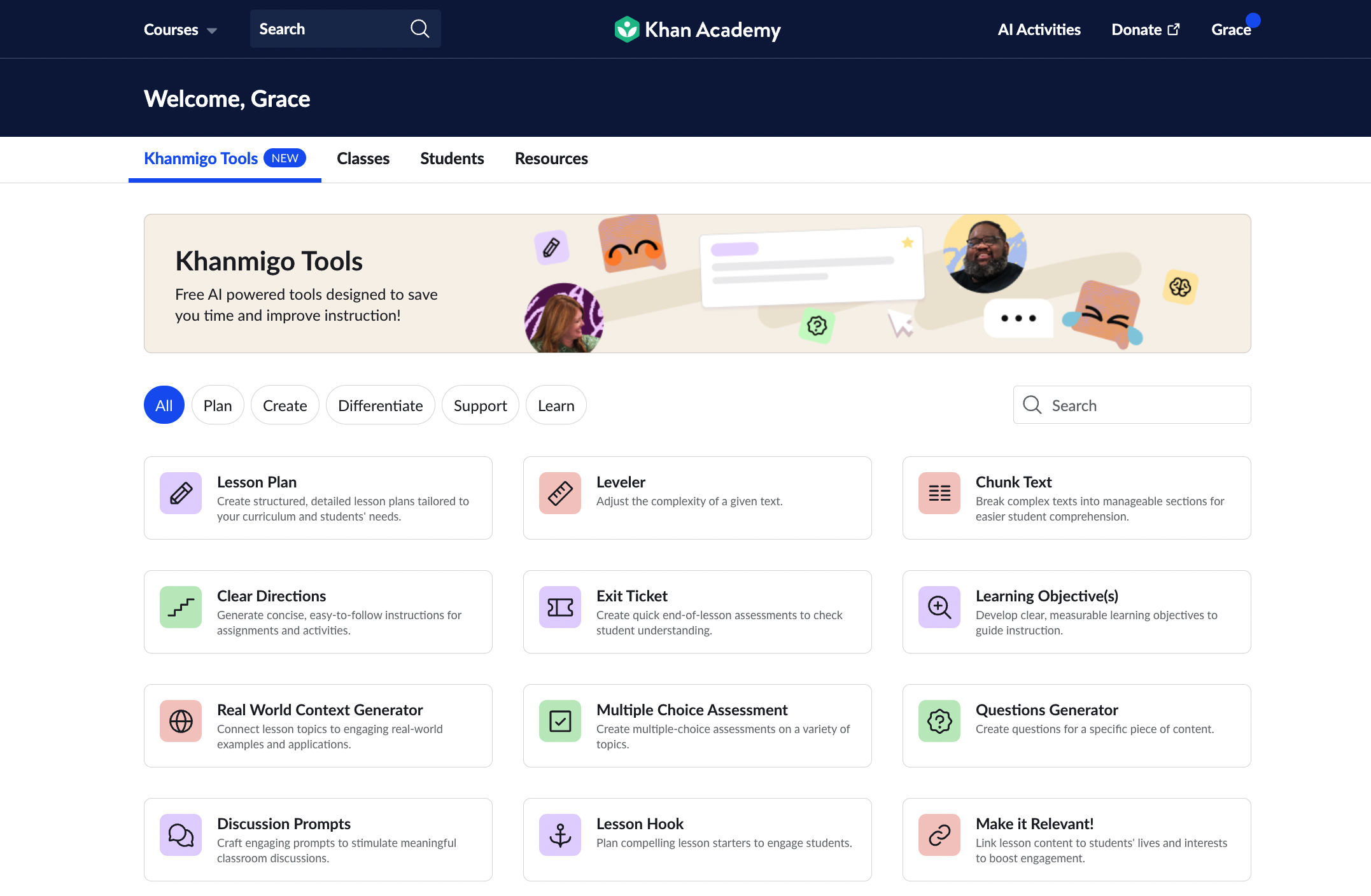 What teacher tools are available on Khanmigo? – Khan Academy Help Center