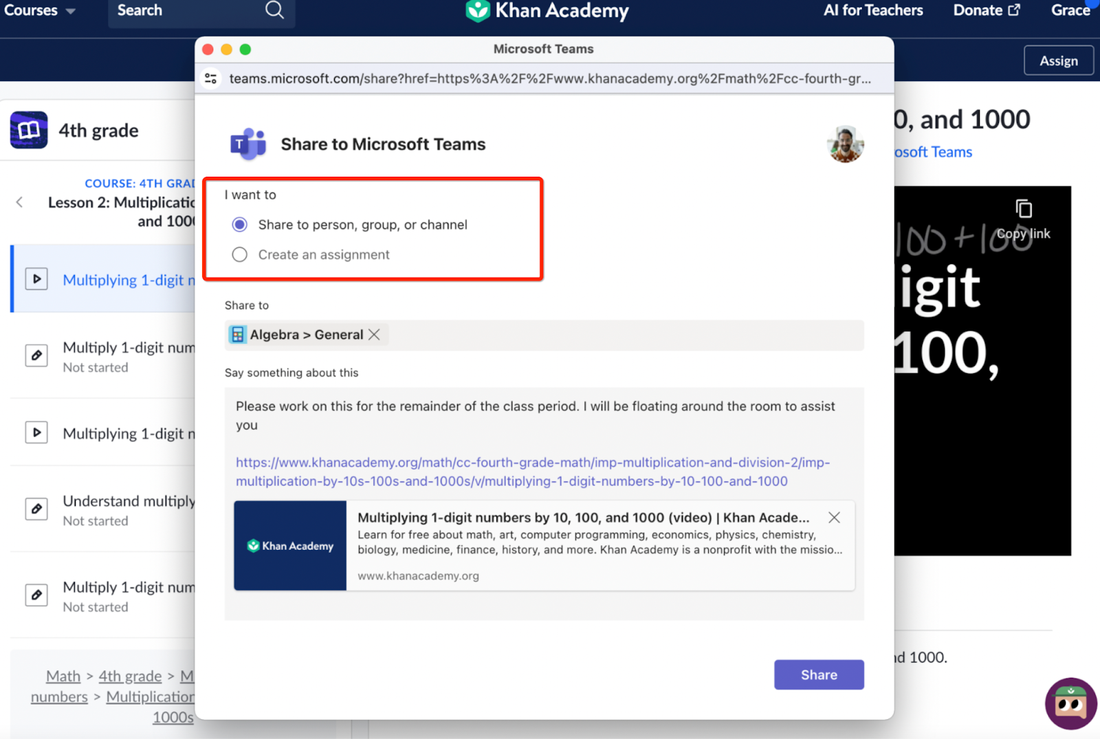 How can I share Khan Academy content onto Microsoft Teams? – Khan ...