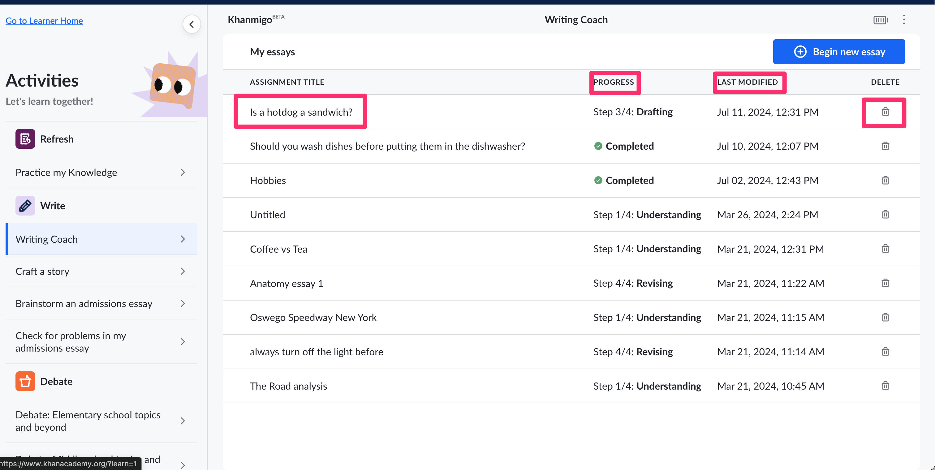 How do I use Writing Coach? – Khan Academy Help Center