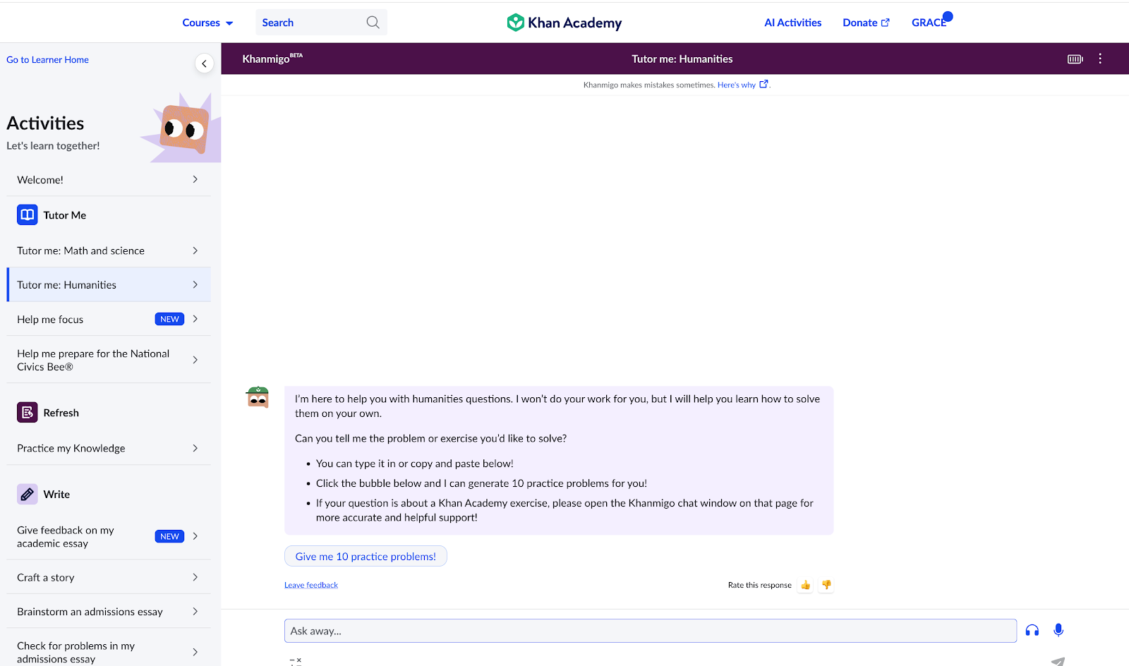 Where can I access Khanmigo while working on Khan Academy? – Khan ...