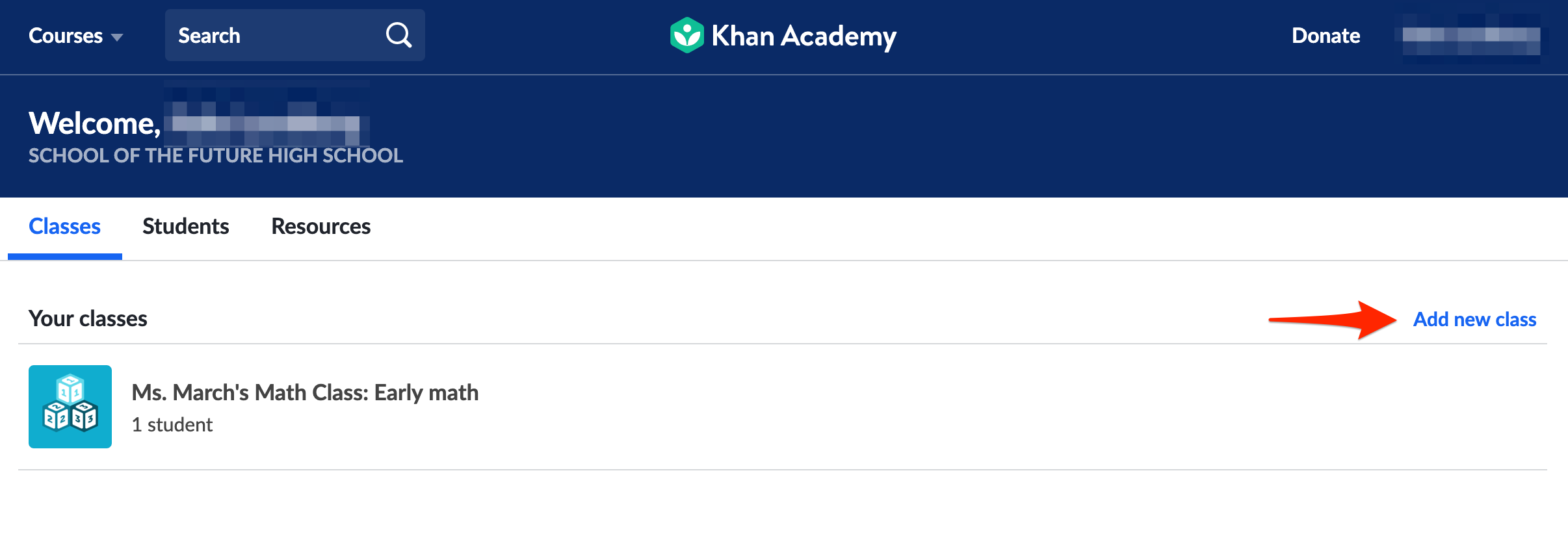 How Do I Add Additional Classes To My Khan Academy Teacher Account 