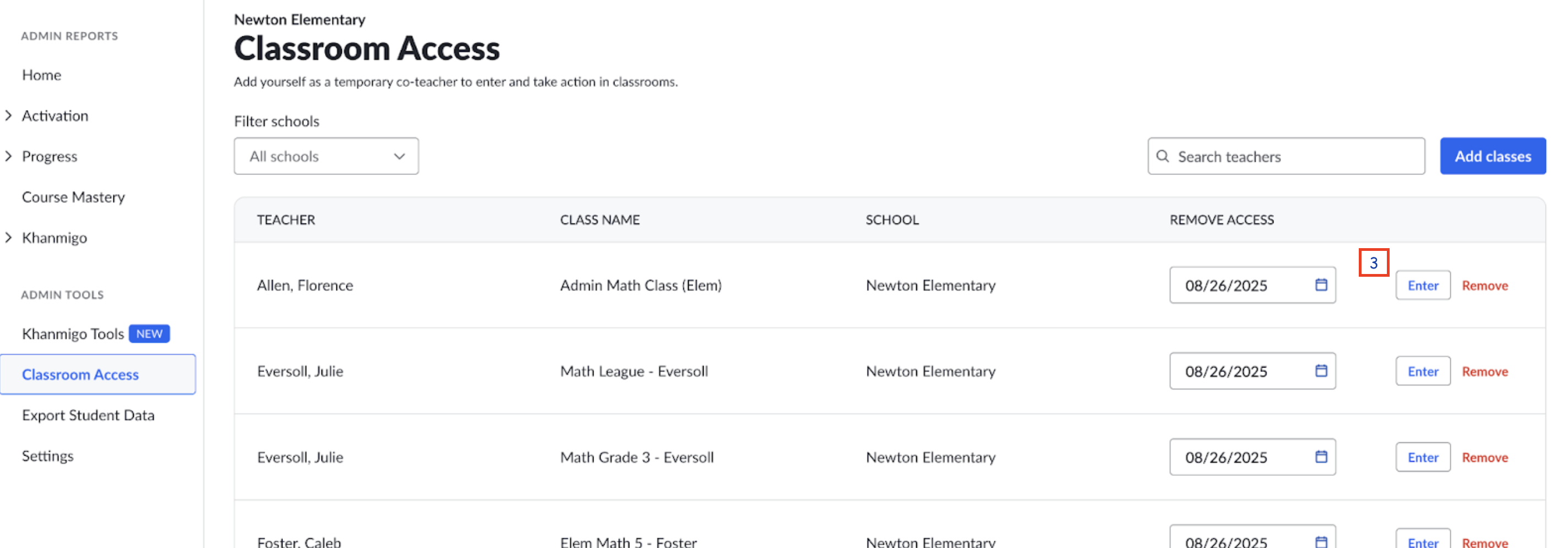 How can Administrators use the Classroom Access feature to act as a ...