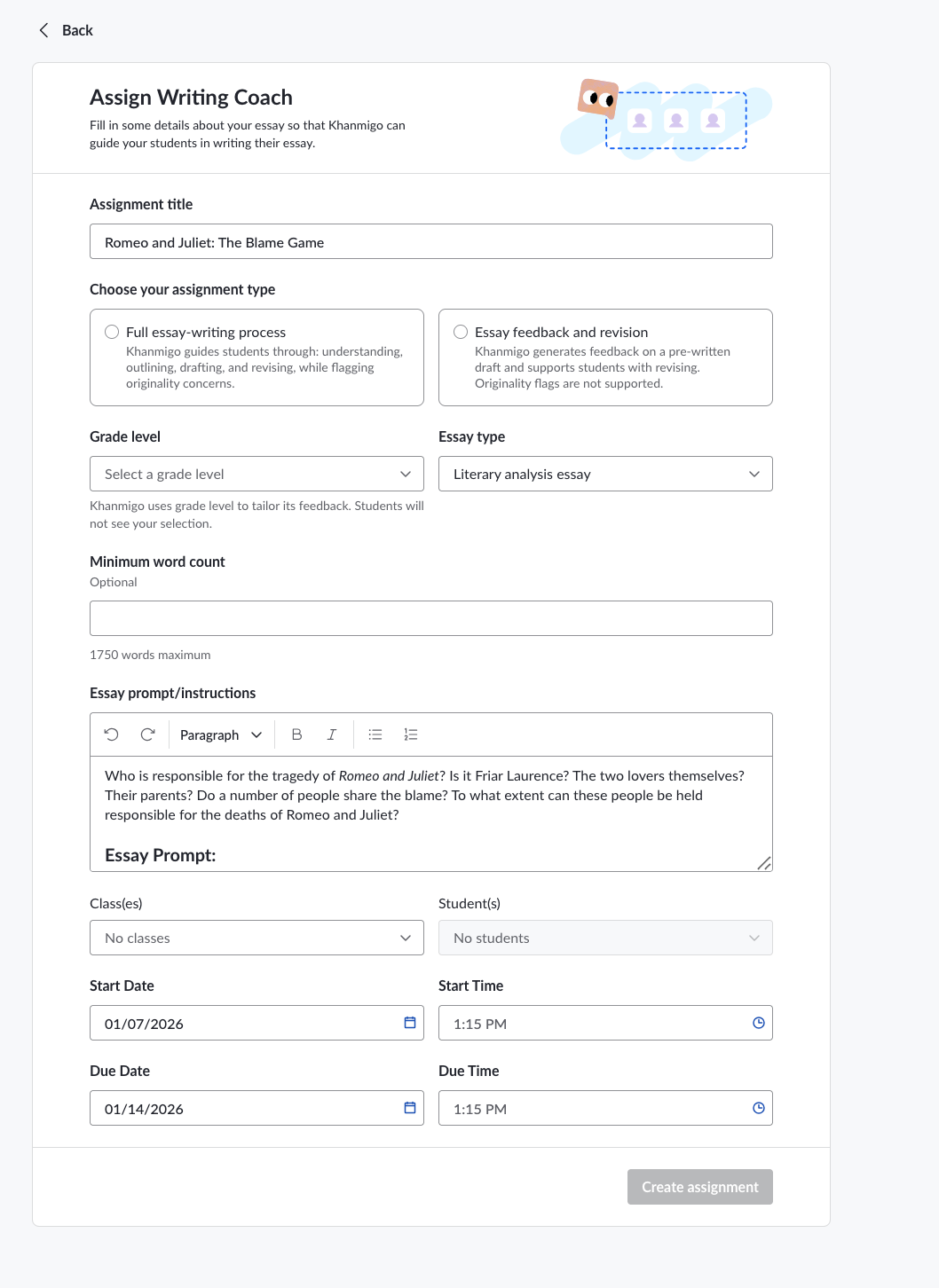 How can I use the Writing Coach essay assignments library? – Khan ...
