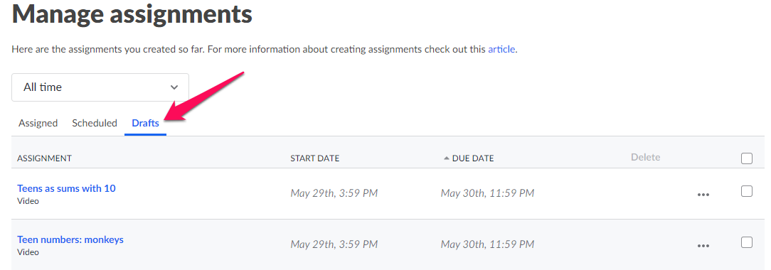 How do I edit or delete assignments? – Khan Academy Help Center